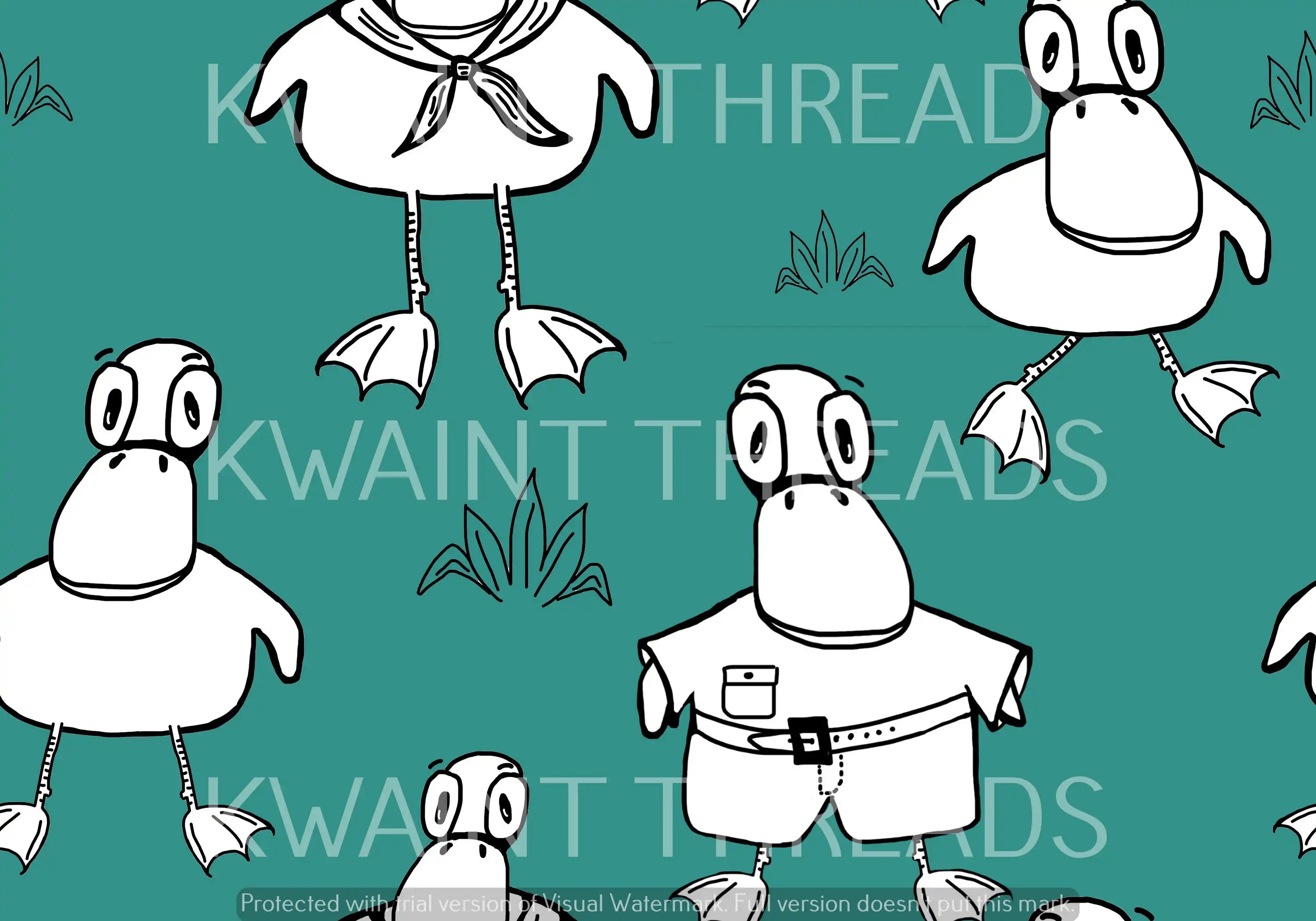 Millars Creek Eggbert Duck Cyan – Kwaint Threads