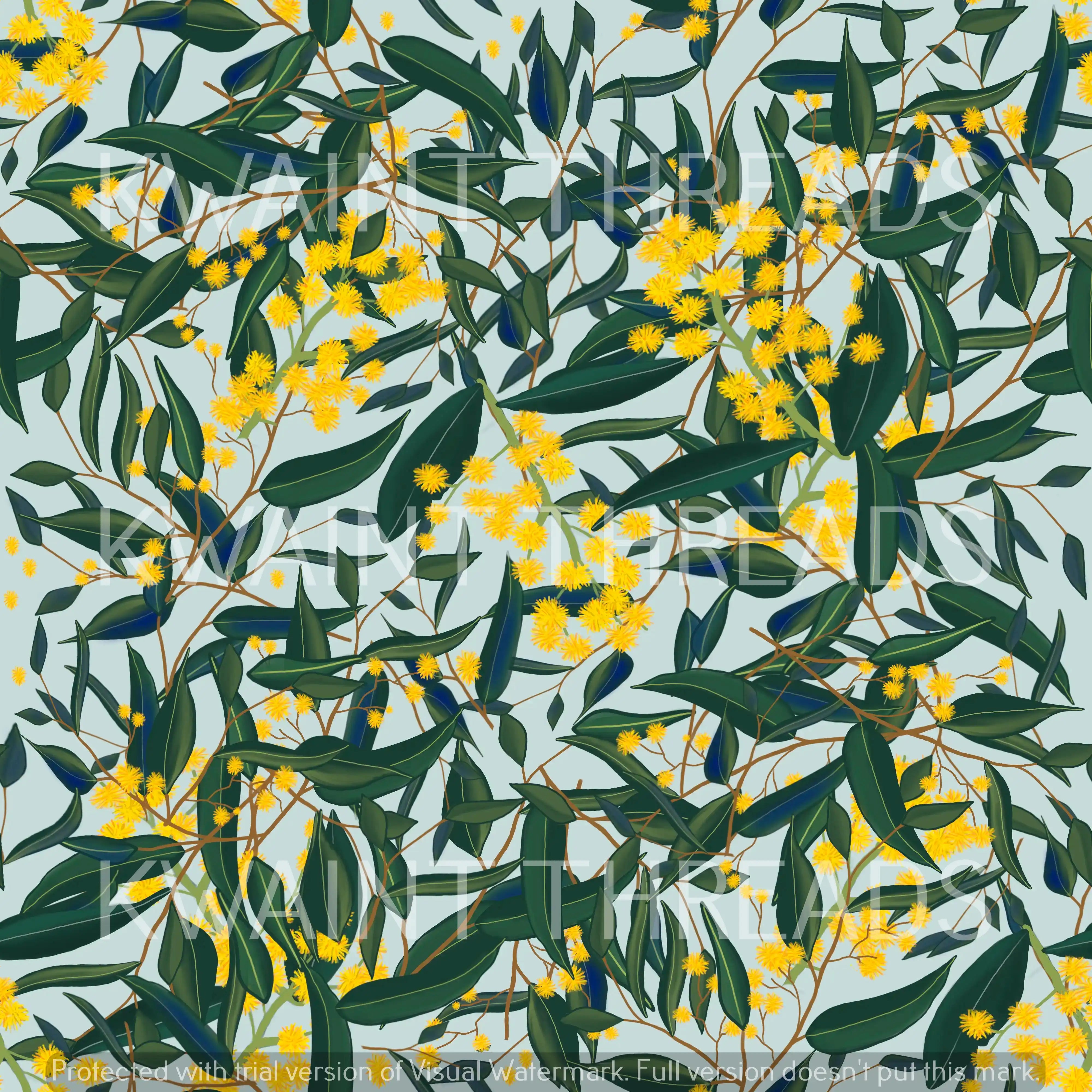 Etched Wattle Blue Preorder – Kwaint Threads